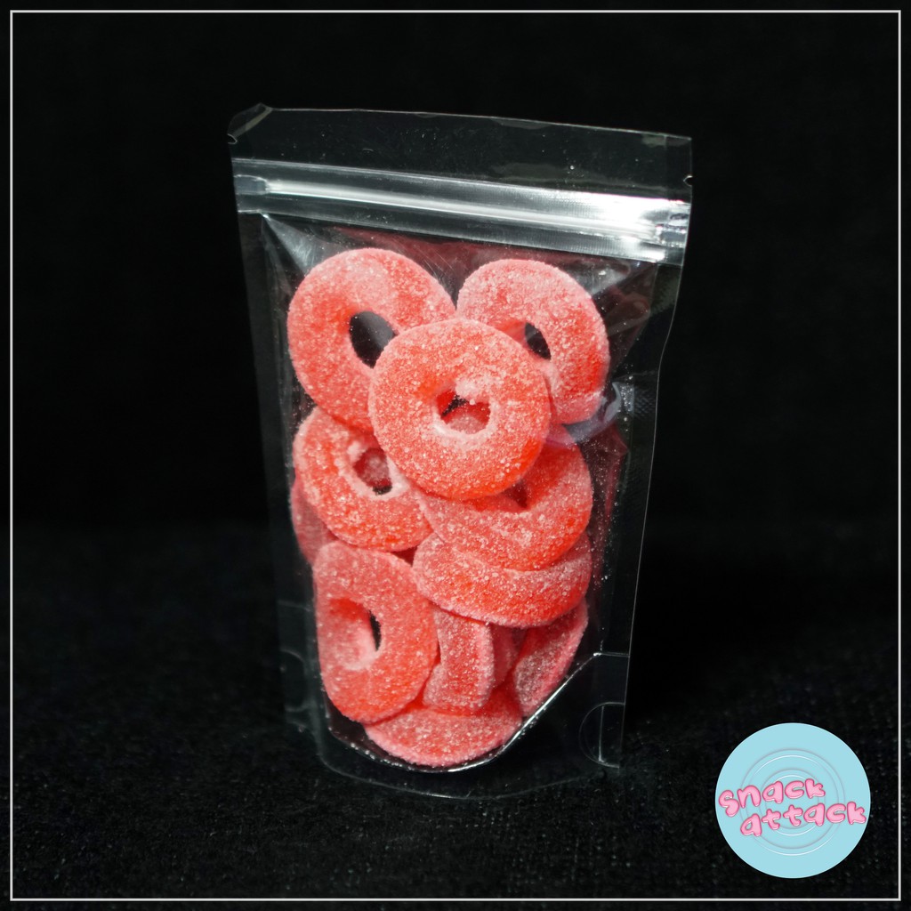 Haribo Strawberry Rings Gummy Candy - 100g [REPACK] [Resealable Zip ...