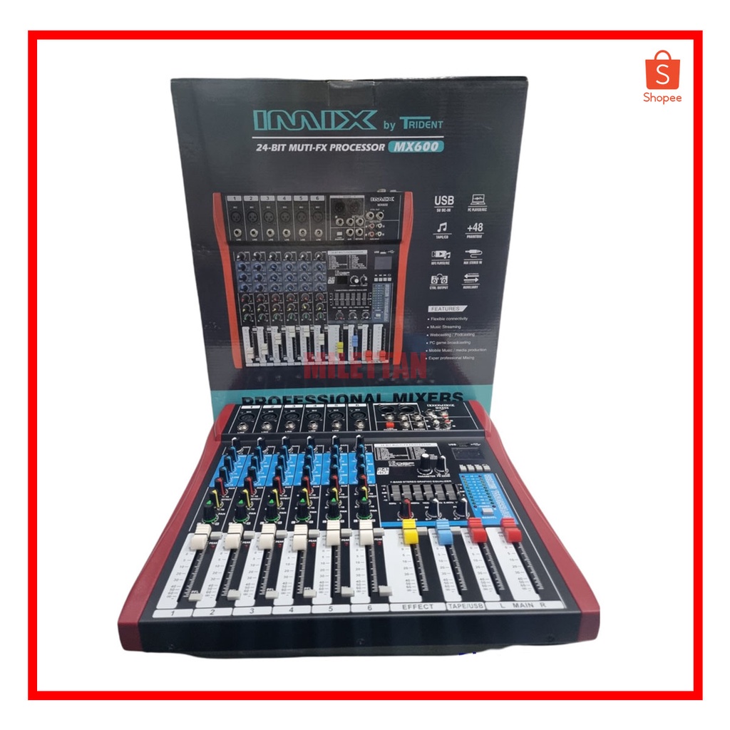 ORIGINAL IMIX 6 CHANNEL PROFESSIONAL MX-600 MIXER BY TRIDENT24-BITMODEL ...