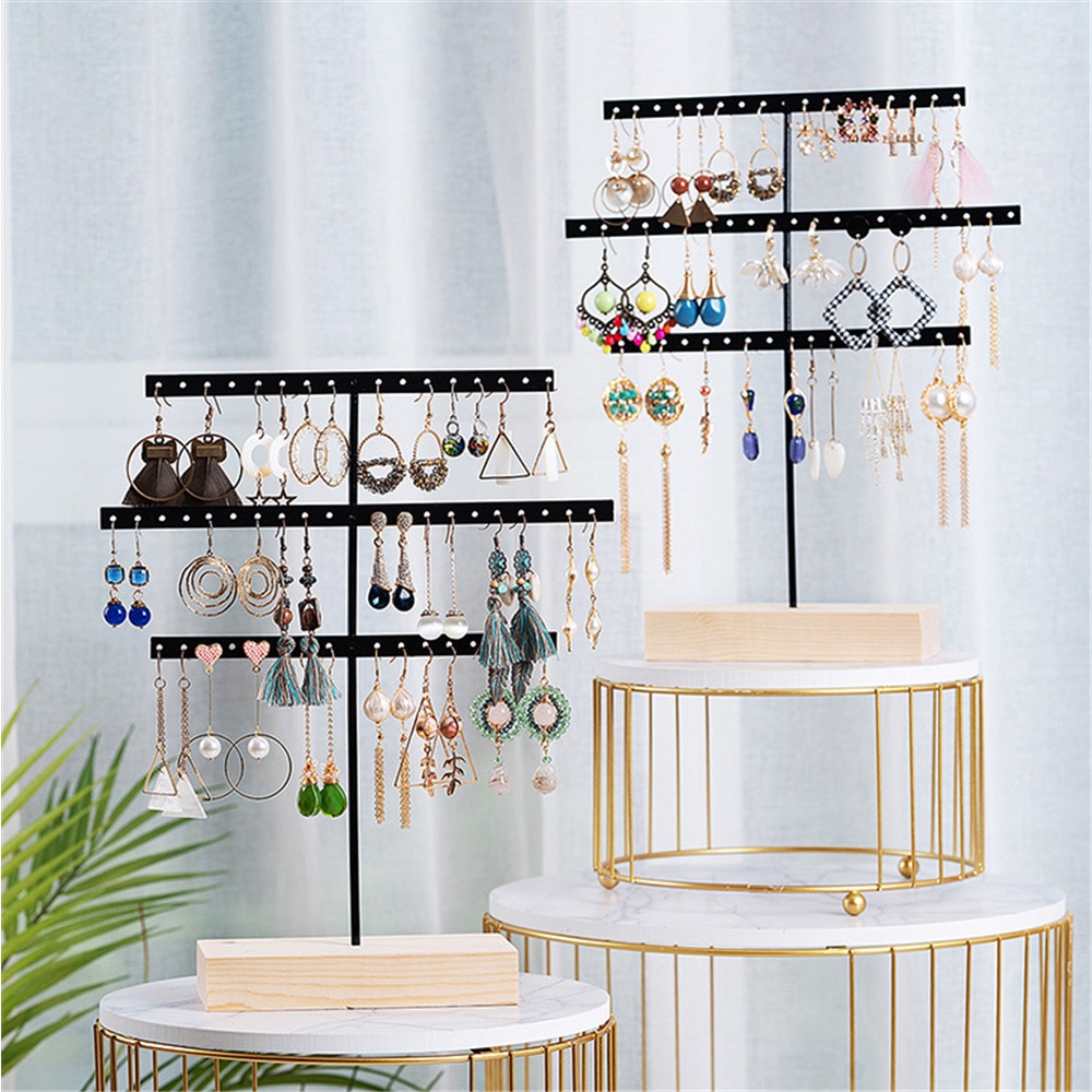 3 Layer Earring Organizer Jewelry Holder Stand Ear Stud Display Rack ...