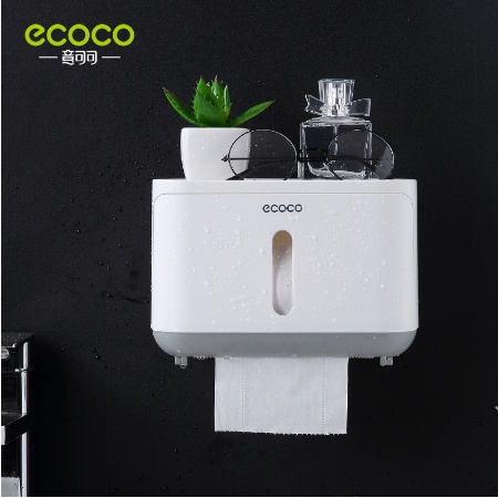 ECOCO Bathroom Tissue Holder Wall Mounted Adhesive Waterproof Tissue ...