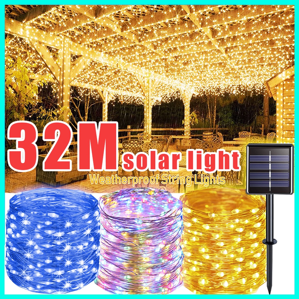 Solar Fairy String Lights Outdoor Waterproof with 8Modes for Home ...
