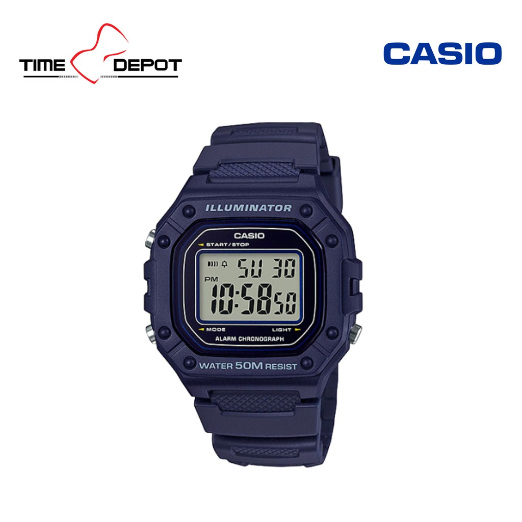 Casio W-218H-2AVDF Standard Digital Blue Resin Strap Watch For Men ...