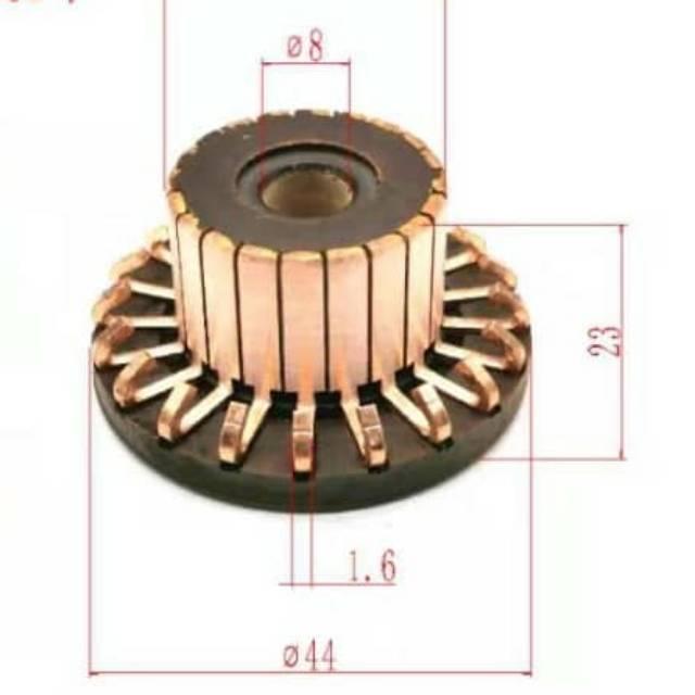 20 Axles 8 (ID) Lamel Collector Comutator For Denso DC Motor DC Motor ...
