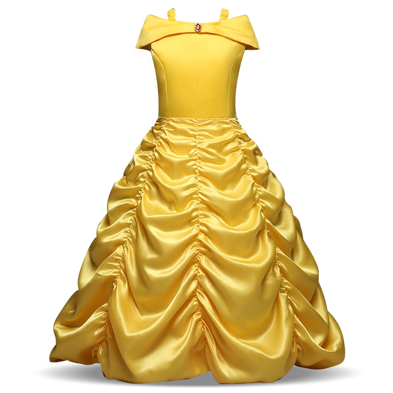 Girls Belle Dress up Fancy Beauty and The Beast Princess Costume Kids ...
