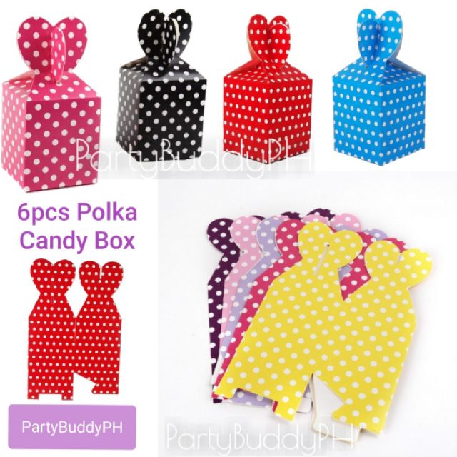 COD 6pcs Polka Candy Box (Souvenirs / Giveways / Lootbag) PartyBuddyPH ...