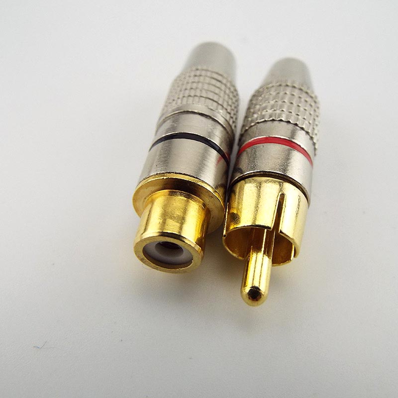 2pcs Gold Plated RCA Male Female Jack Plug Connector for Audio Video Adapter Convertor Coaxial ...