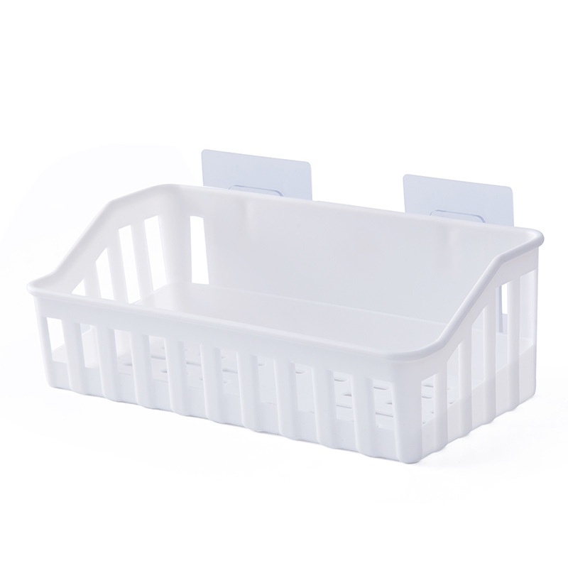Bathroom Plastic Storage Rack Self Adhesive Seamless Kitchen Wall ...