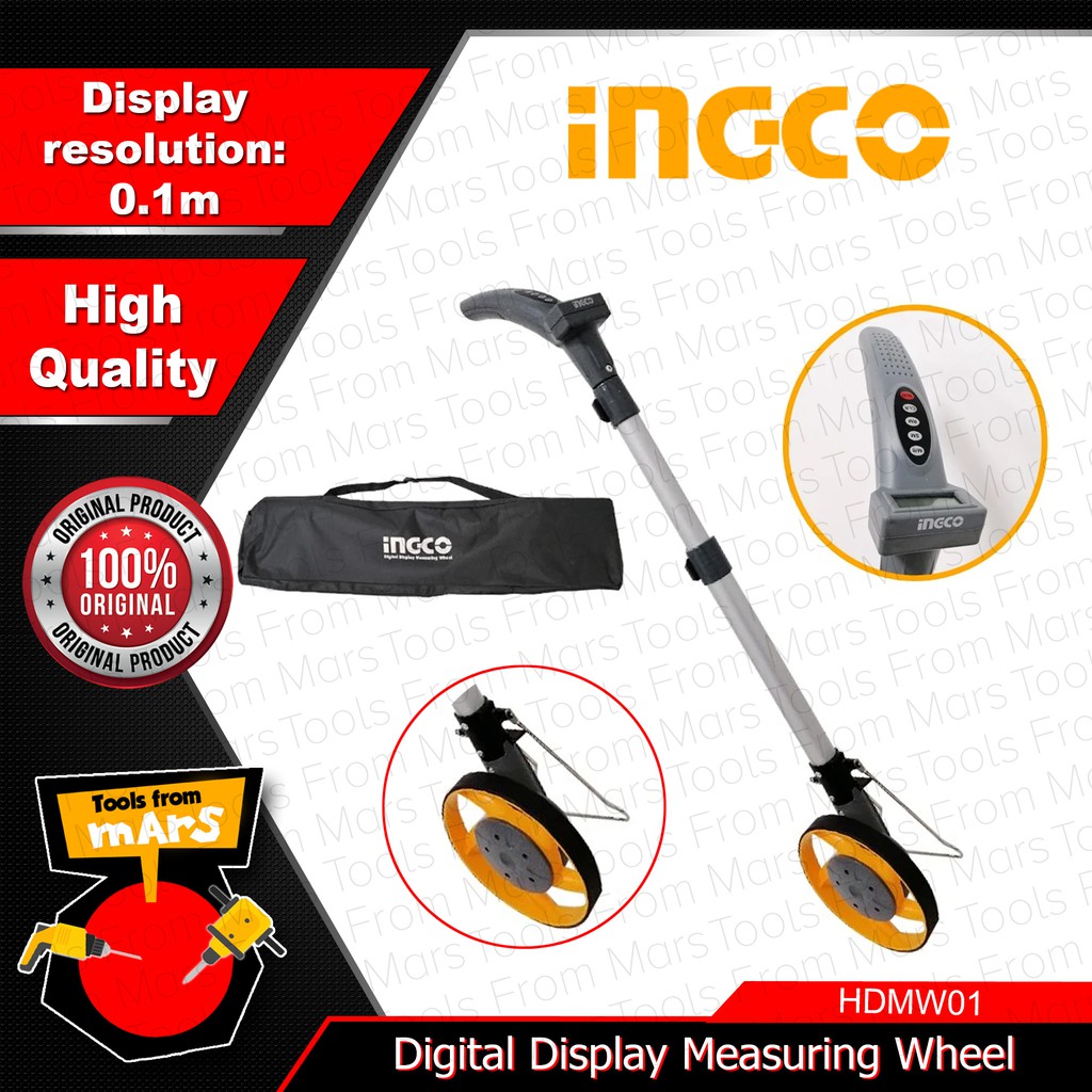 INGCO Digital Display Measuring Wheel With Stand Metric & Inch HDMW01 ...