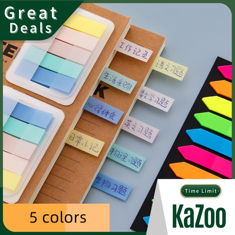 Kazoo 140/200 Sheets Fluorescent Sticky notes Creative Student ...