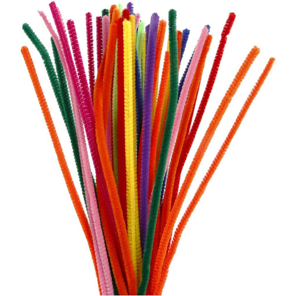 100pc Fuzzy Wire Pipe Cleaner Assorted Chenille Stems Fuzzy wire Flower ...
