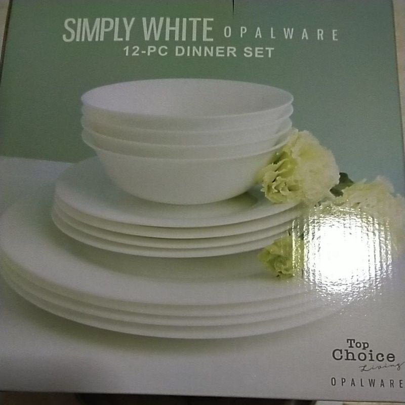 Simply white opalware 12 pc dinner set | Shopee Philippines