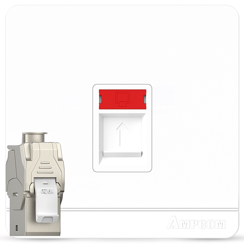 AMPCOM Panel Kit, Wall Faceplate with CAT8 40Gbps STP Keystone Jack ...