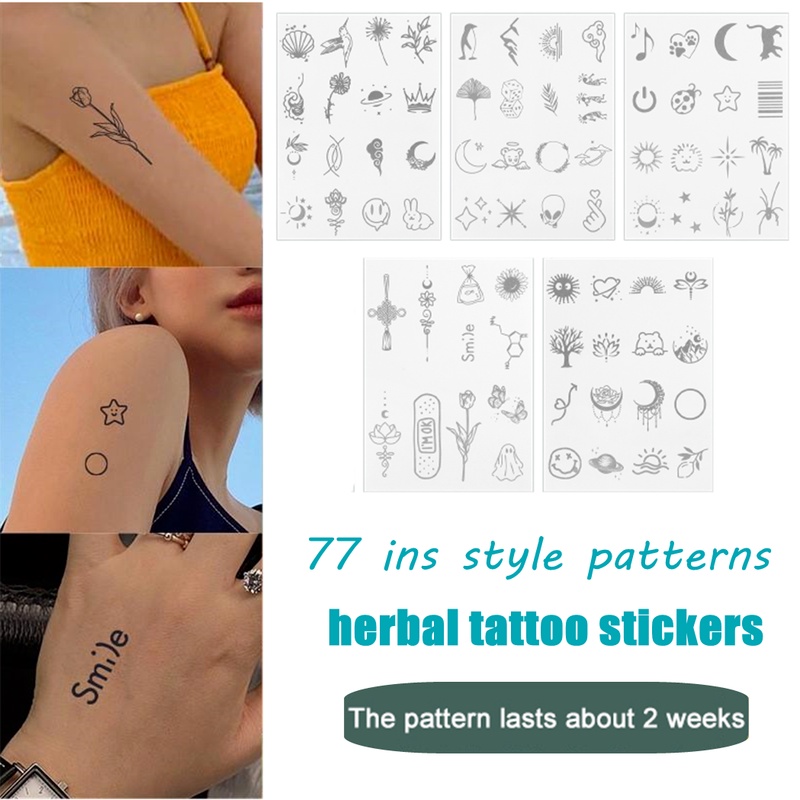 77 Ins Cute Pattern Tattoo Stickers Cartoon Small Fresh Waterproof Anti ...