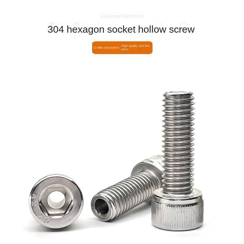 M4M5M6M8 304 Stainless Steel Hex Socket Cylinder Head Socket Hollow Exhaust Screw Mask Machine ...