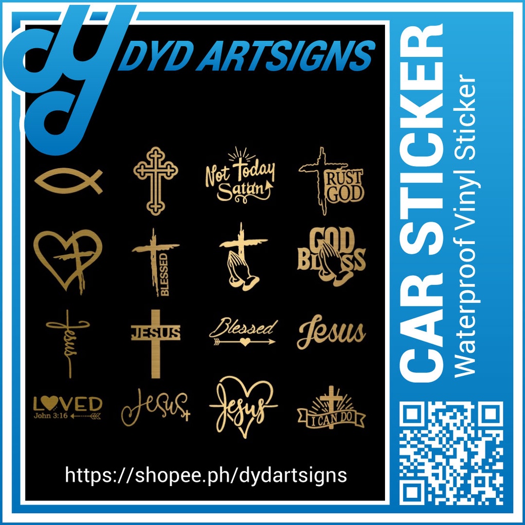 DYD ℠ • Car/Motorcycle Sticker - Jesus Cross Car Sticker Jesus Faith ...
