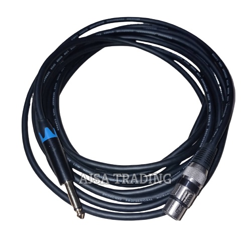MICROPHONE CABLE WIRE / CORD WITH PL AND FEMALE JACK HEAVY DUTY 5 METER ...