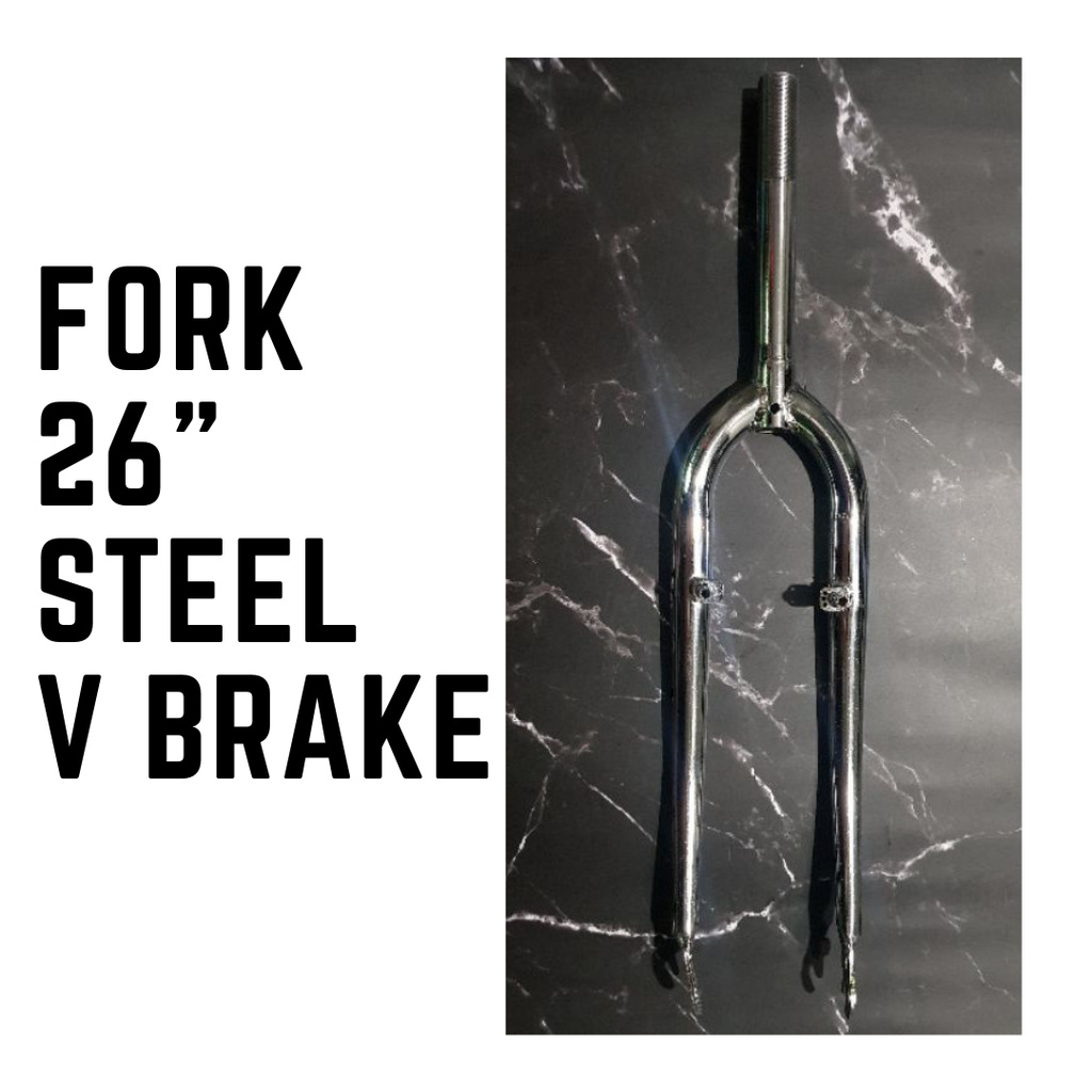 Fork MTB 26" Steerer Chrome Plated Fork for MTB- Threaded | Shopee ...