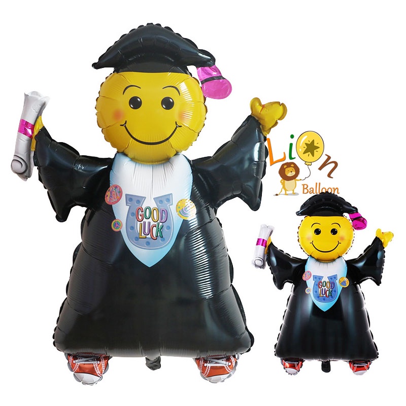 Graduation Shape Foil Balloons Smiley modeling Graduated Grad Party ...