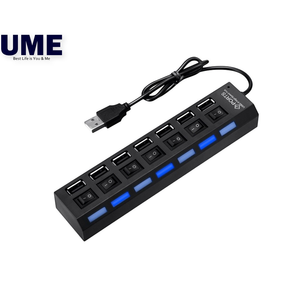 USB Hub to 7 Ports with Buttons on and off Individual Switch USB 2.0 ...