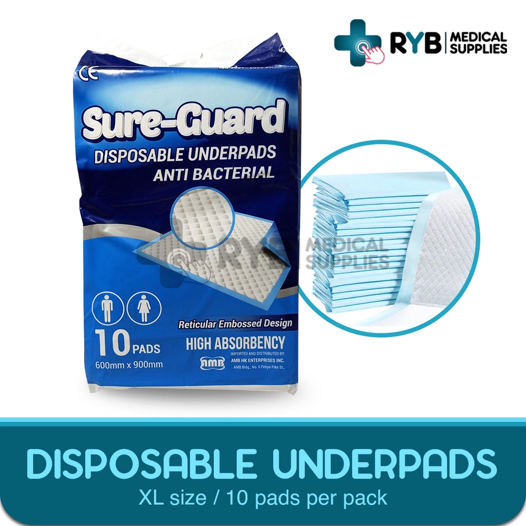 Underpads X-Large 60x90cm (10pcs/pack) Sure-Guard/Fresco | Shopee ...