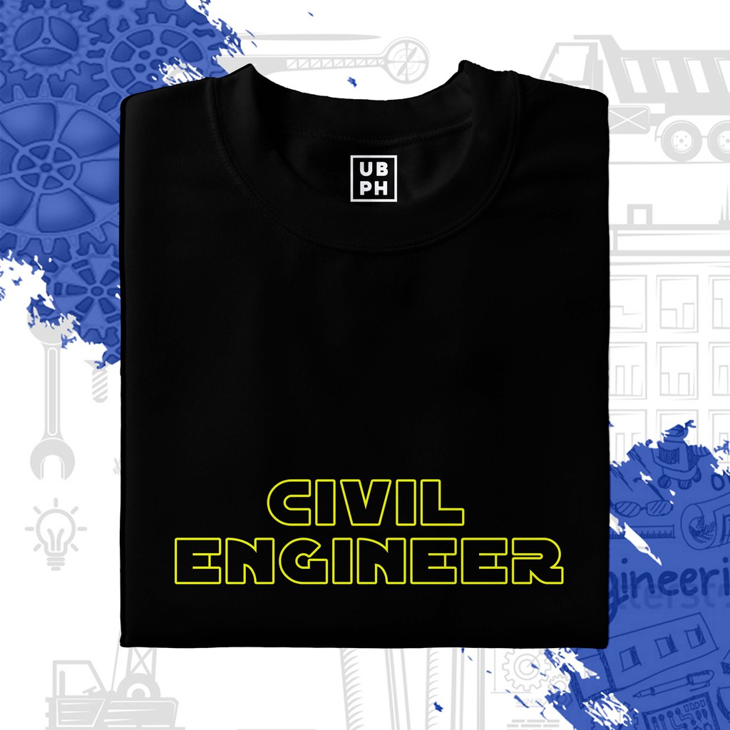 Civil Engineer Shirt - Outline Typography Shirt CE Engineer Inhinyero ...