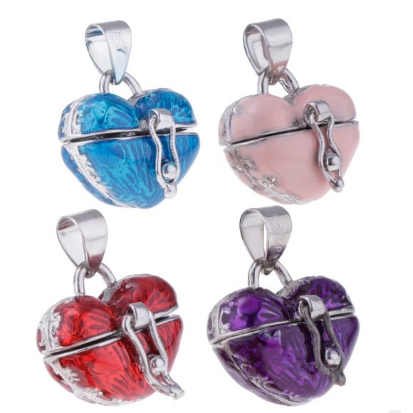 [PREDOLO2]Locket Heart Enamel Cremation Keepsake Urn Ash Holder ...