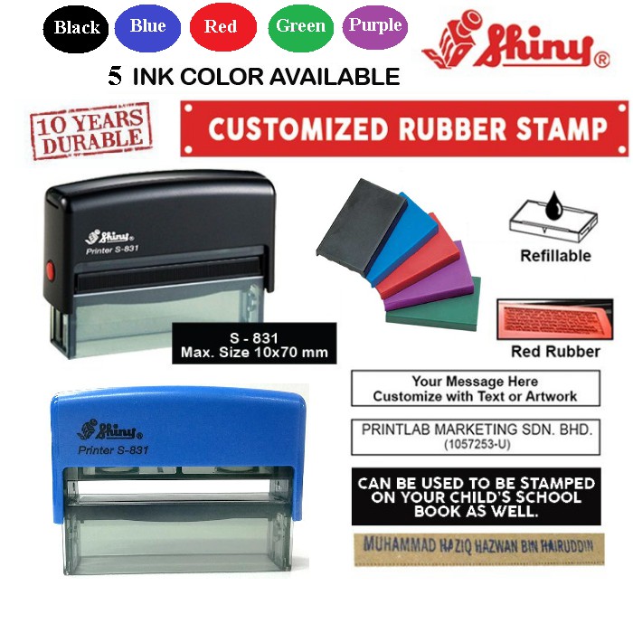 CUSTOMIZED Name / Cop Name Self Inking Stamp - Shiny S-310 & S-831 ...