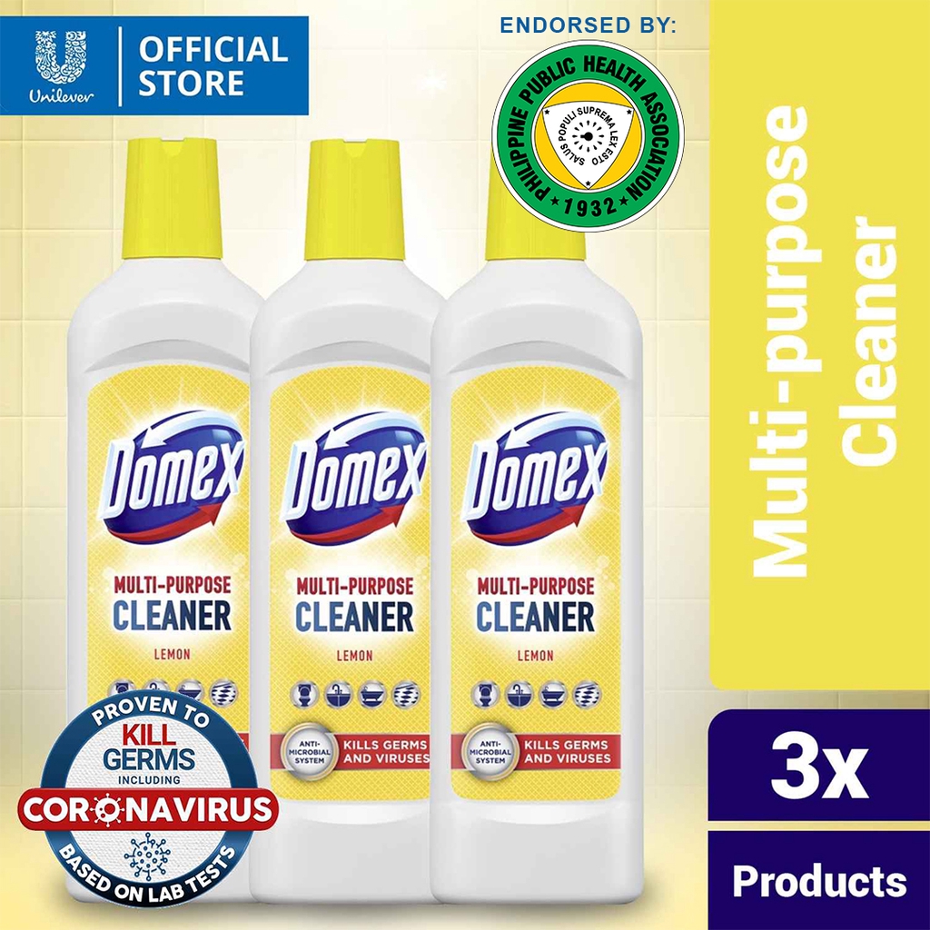 Domex Multi-Purpose Cleaner Lemon 500ml - 3 Bottles | Shopee Philippines