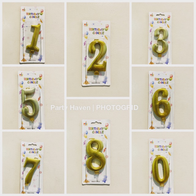 Big gold number candle approx 3 1/2 inches (for Cakes) | Shopee Philippines