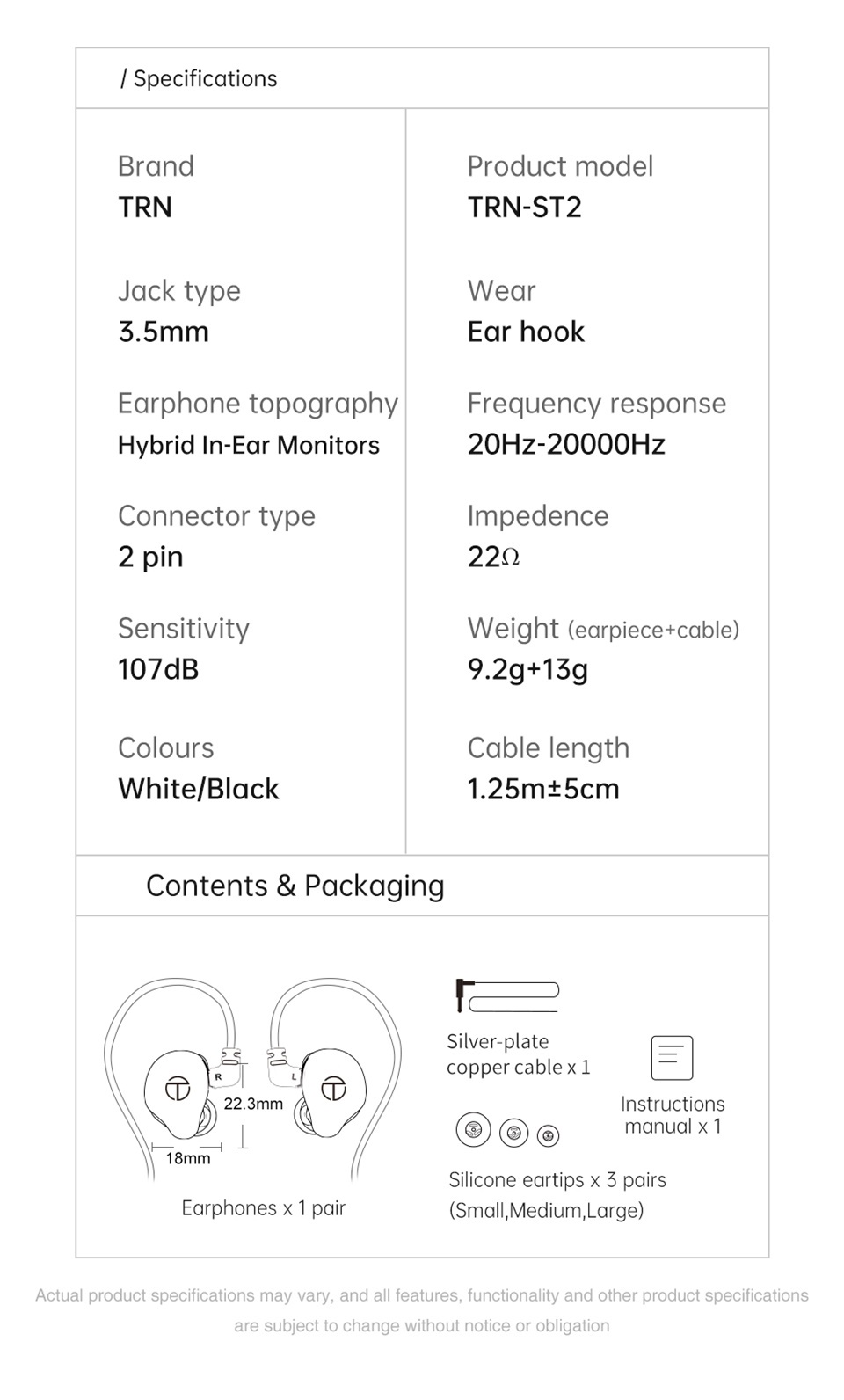 TRN ST2 1DD 1BA Hybrid HIFI Bass Earbuds In Ear Earphones Monitor ...