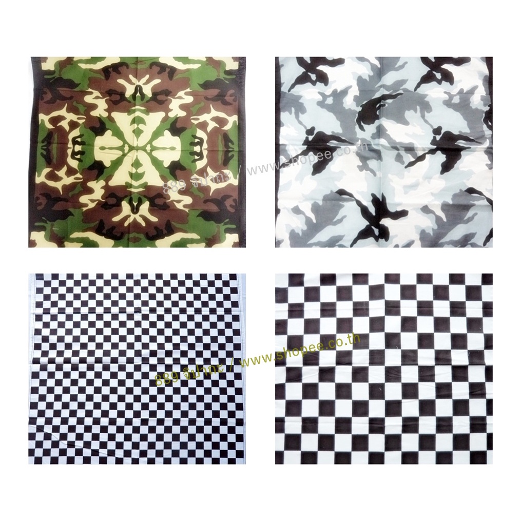 Cotton 1 Military Camouflage Grid Chess Turban Handkerchief 20 Inch ...