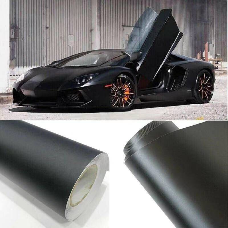 MATTE BLACK VINYL WRAP FILM CAR STIKER DECAL WITH AIR BUBBLE FREE ...