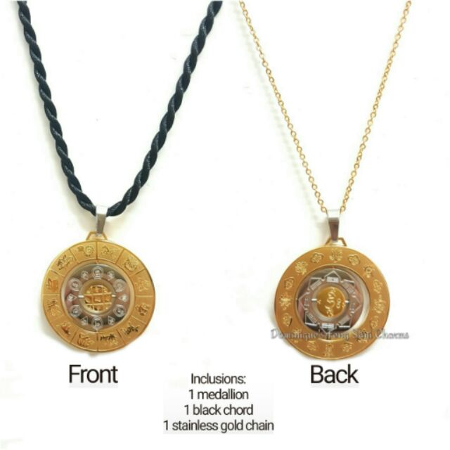Medallion with 8 Auspicious Symbols and HRIH all in one necklace ...