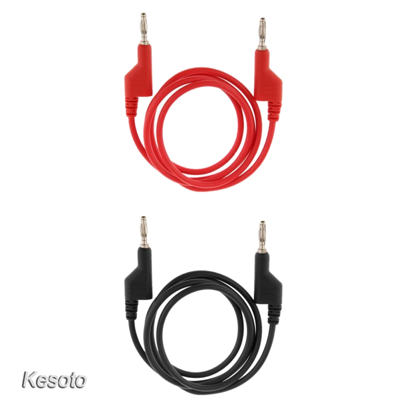 2Pieces Copper 25A Stackable 4mm Banana Plug Multimeter Test Cable Cord ...