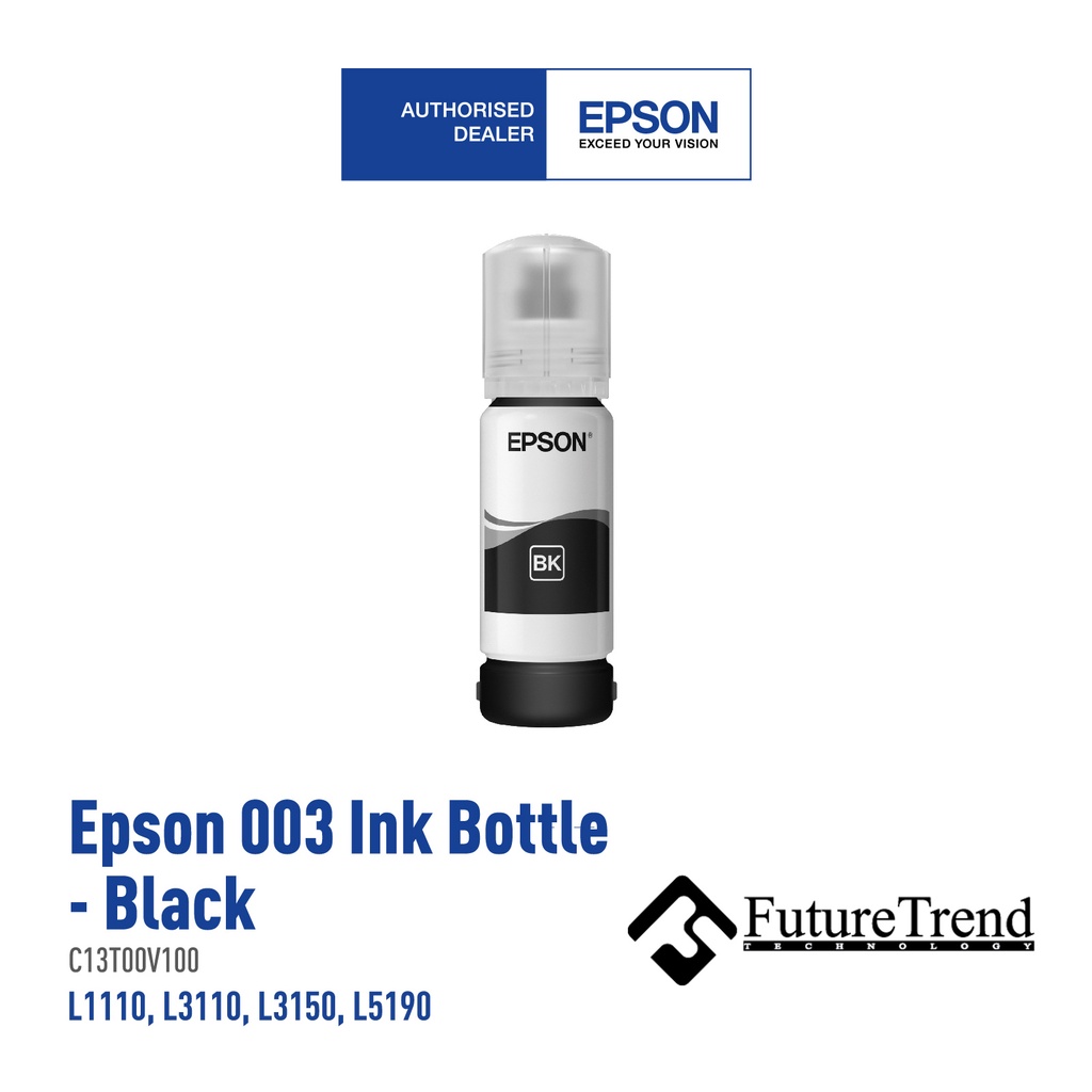 Epson T003 003 Refill Ink Bottle Full Set 4 Color (CMYK) For L3110 ...