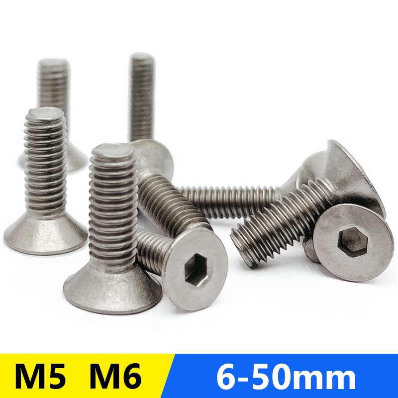 20Pcs DIN7991 Titanium Screw M5 M6x6/8/10/15/20/25/30/35/40/45/50 Hex ...
