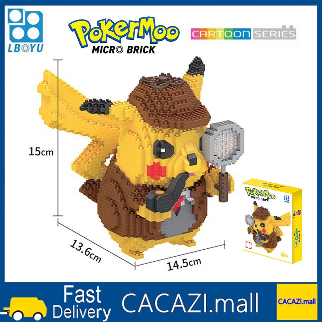 Pokemon Pikachu Building block Large Size Anime Collectable model Toy ...