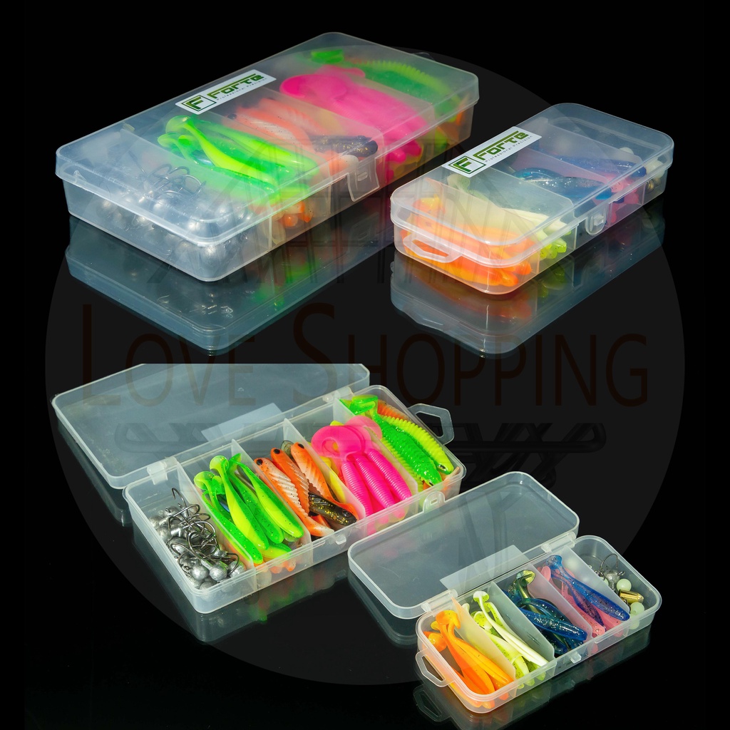 Rubber Worm + Jig Head Big Box 72 Moist Small 41 Pieces Assorted In ...