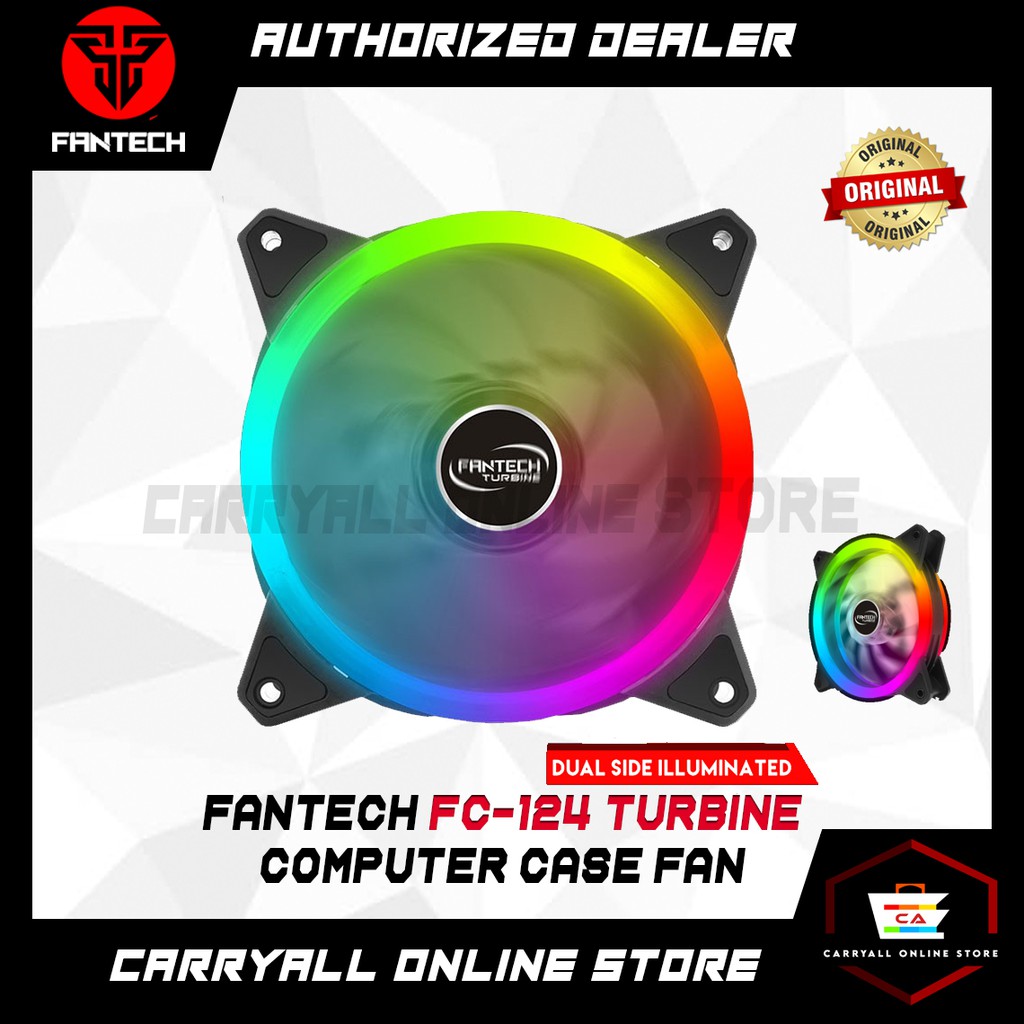 FANTECH FC-124 Turbine Anti Vibration RGB Changing Color CPU Cooler Fan ...