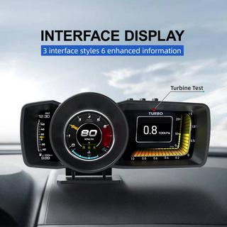 A600 HUD speedometer GPS+OBD2 system head-up LCD display multi-function ...