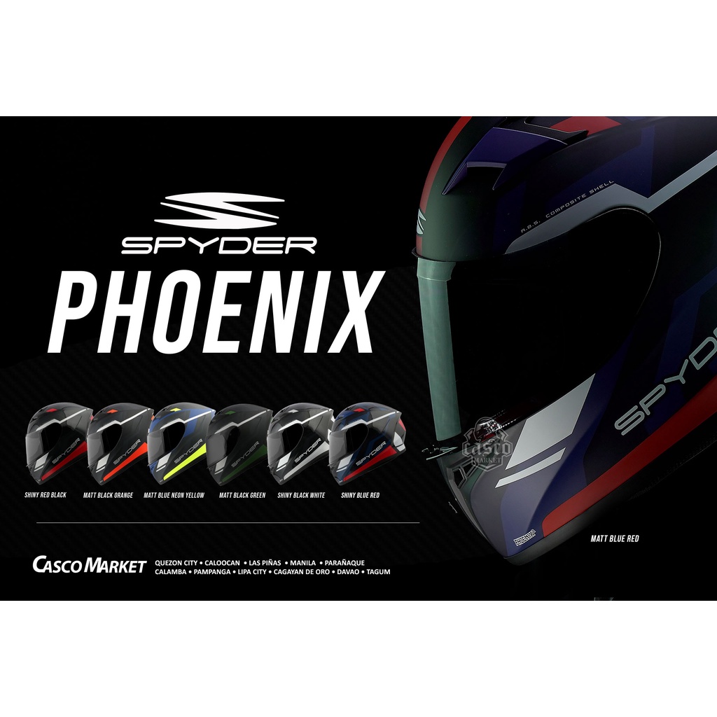 SPYDER PHOENIX2 G FULL FACE SINGLE VISOR MOTORCYCLE HELMET | Shopee ...