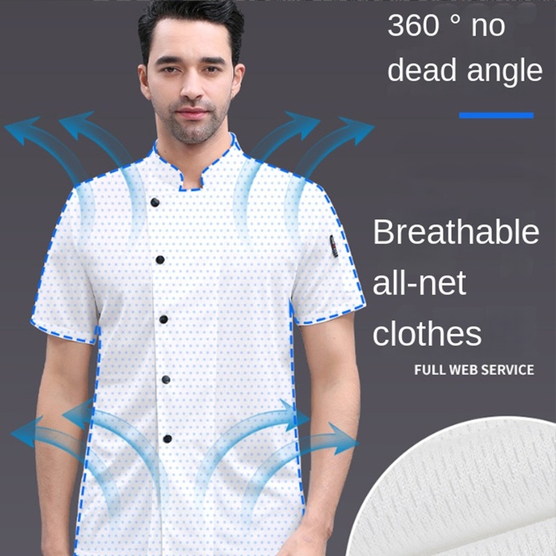 Ready Stock Chef uniform full body breathable mesh chef overalls short ...