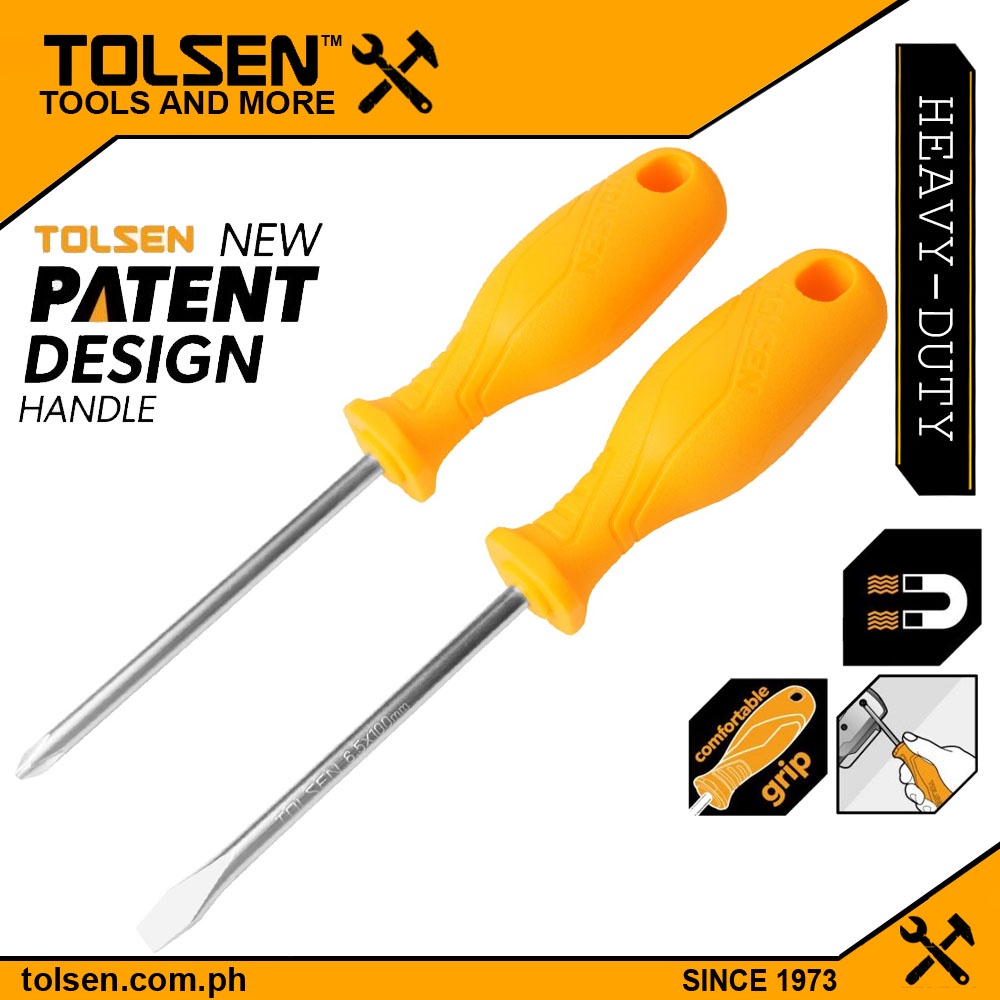 Tolsen 2pcs Screwdriver Set [ONLINE EXCLUSIVE] (PH2x100mm | 6.5x100mm ...