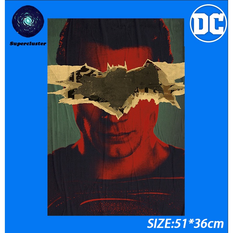 DC "Batman logo on Superman" poster Kraft Paper Wallpaper wall poster ...