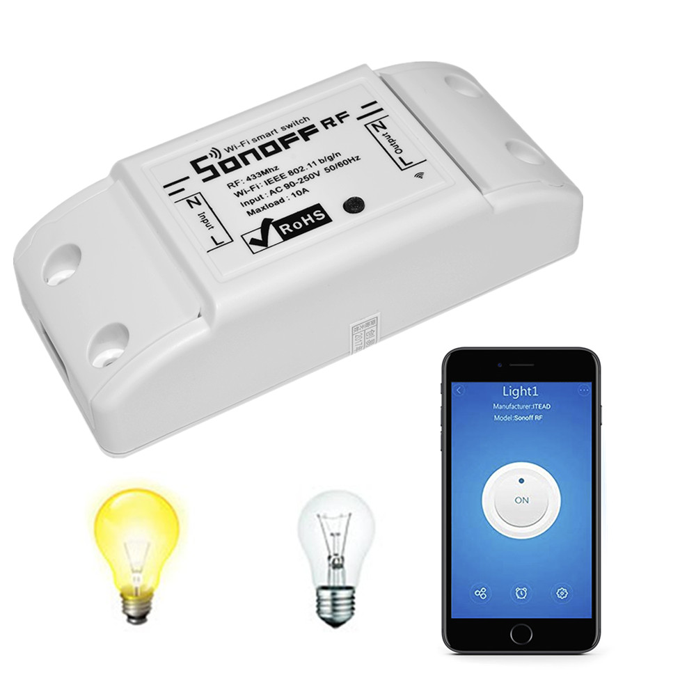 DIYMORE Rf Wifi Wireless Home Smart Switch Module Socket Plus 433mhz Remote Control Ewelink ...