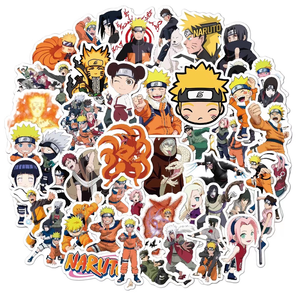 CSS.50Pcs/Set NARUTO Anime Waterproof Stickers DIY Cartoon Fashion ...