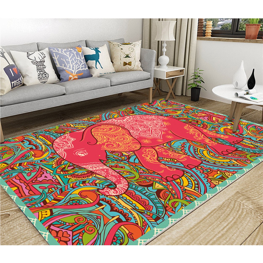 Ethnic style bedside carpet living room tea table carpet retro ...