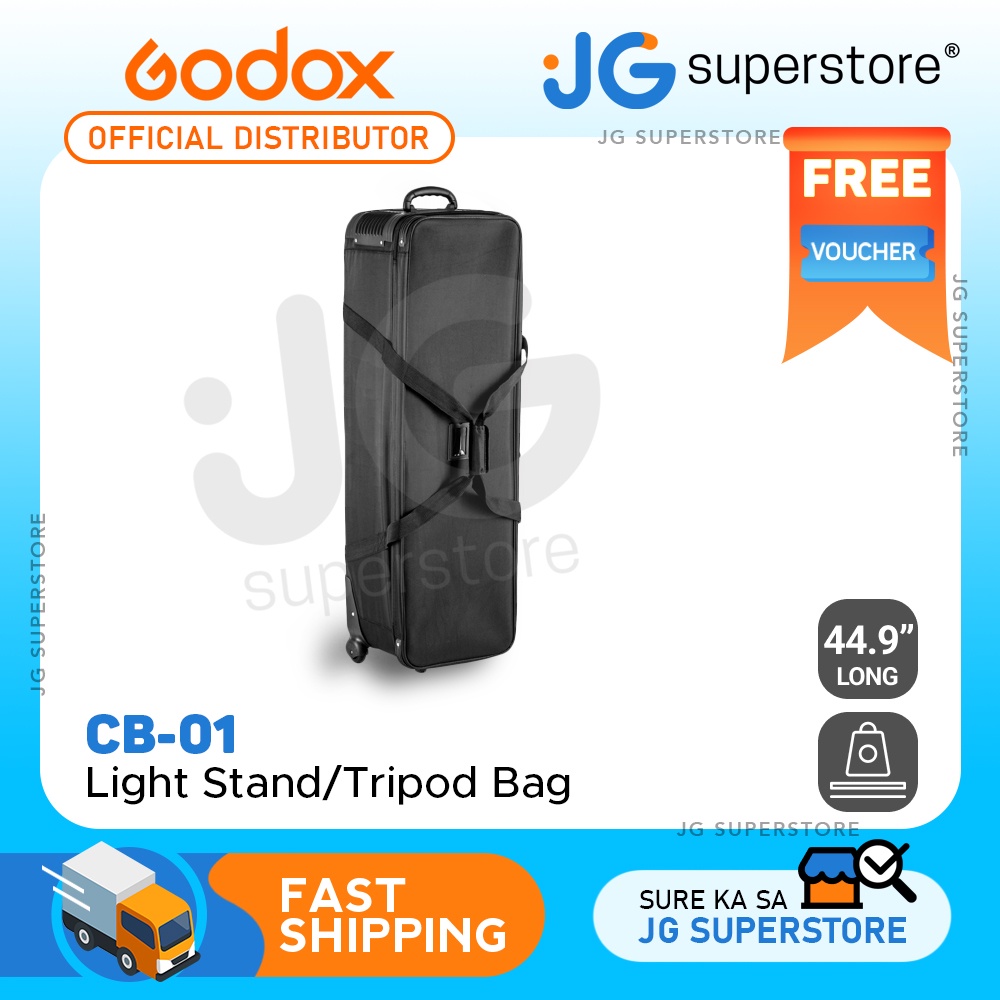 Godox CB-01 Light Stand / Tripod Wheeled Carrying Bag 44.9" Padded Case with Dividers, Corner ...