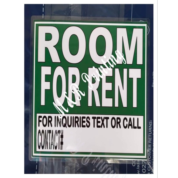 Room for rent signage laminated green | Shopee Philippines