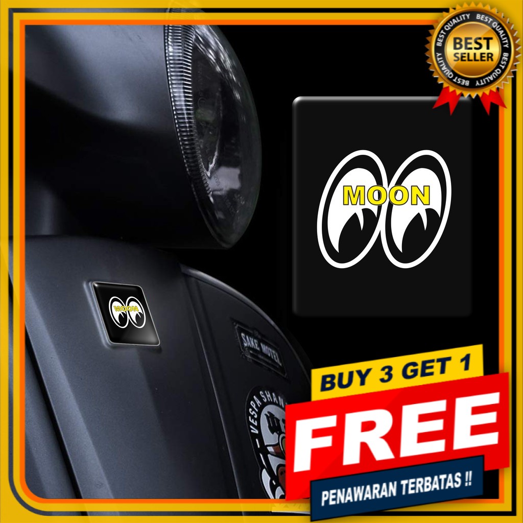 HITAM Vespa MOONEYES STICKER BLACK VESPA EMBLEM PIAGGIO FLEXIBLE RESIN ...